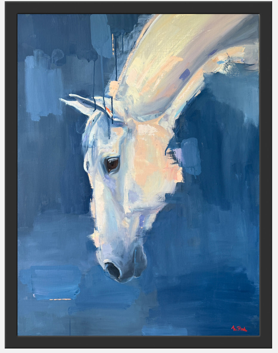 BLUE REACHING | 40" X 30" – Weatherly Stroh