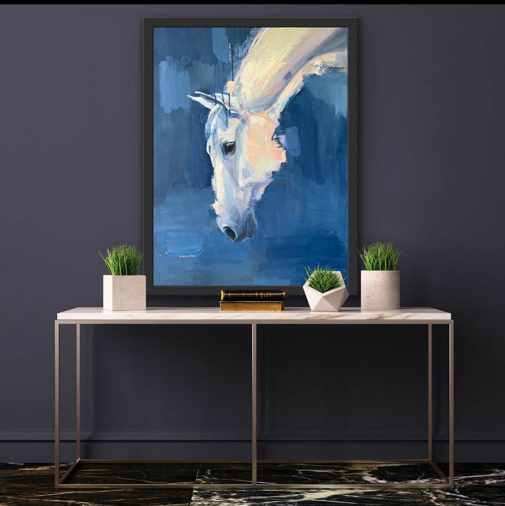 BLUE REACHING | 40" X 30" – Weatherly Stroh