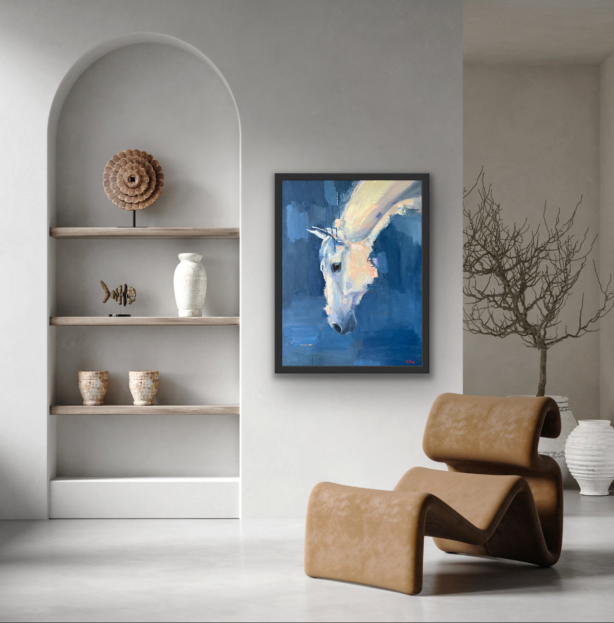 BLUE REACHING | 40" X 30" – Weatherly Stroh